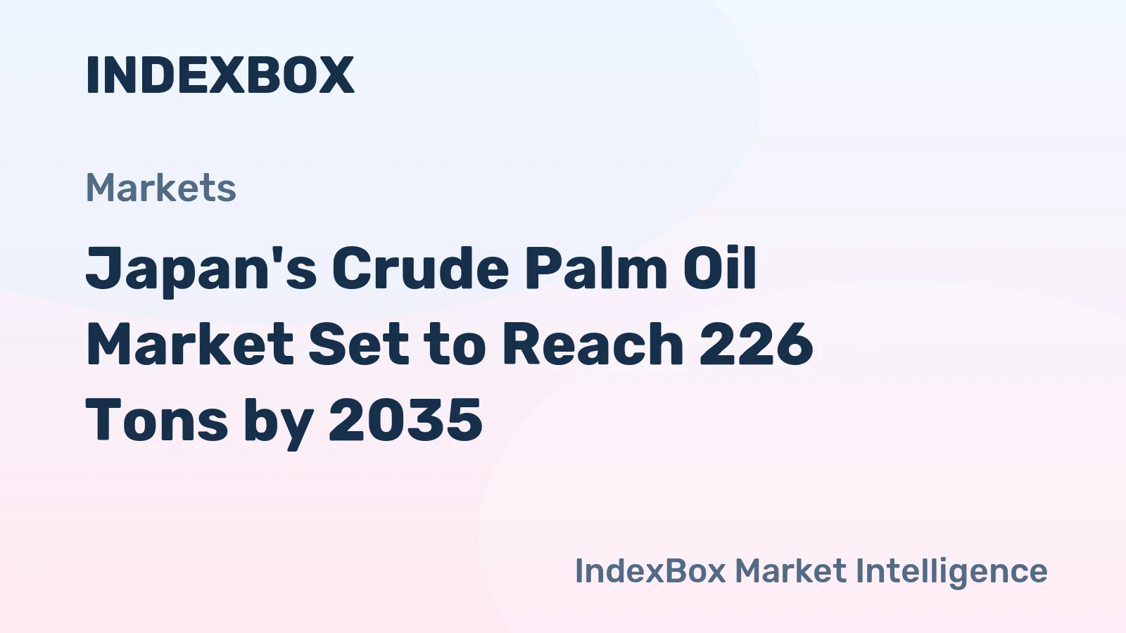 Japan's Crude Palm Oil Market Set to Reach 226 Tons by 2035