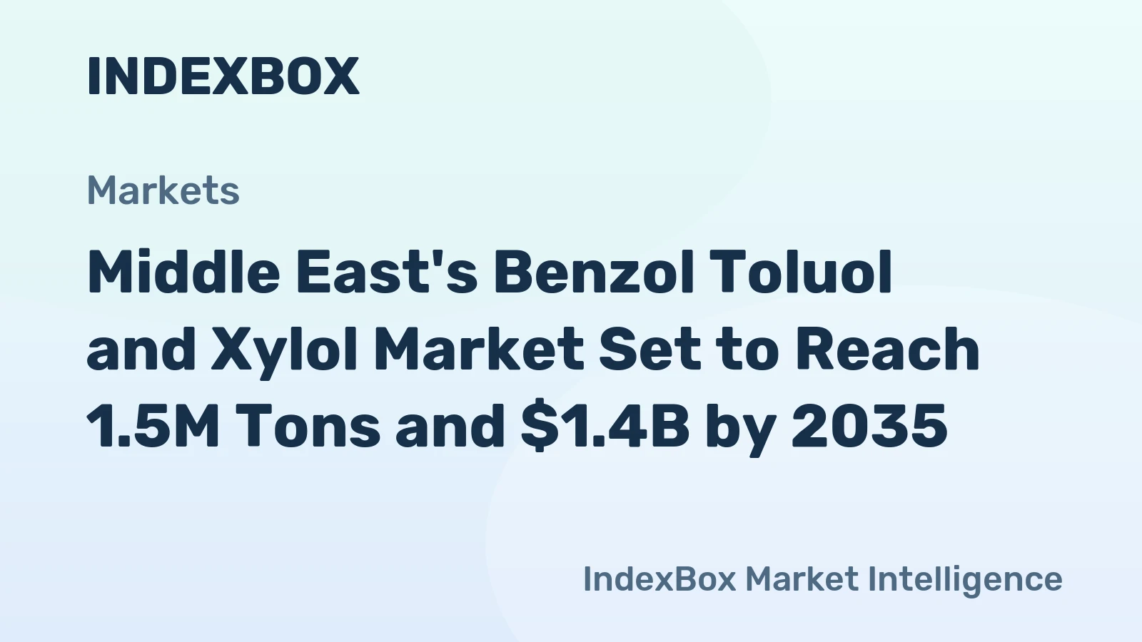 Middle East's Benzol Toluol and Xylol Market Set to Reach 1.5M Tons and $1.4B by 2035