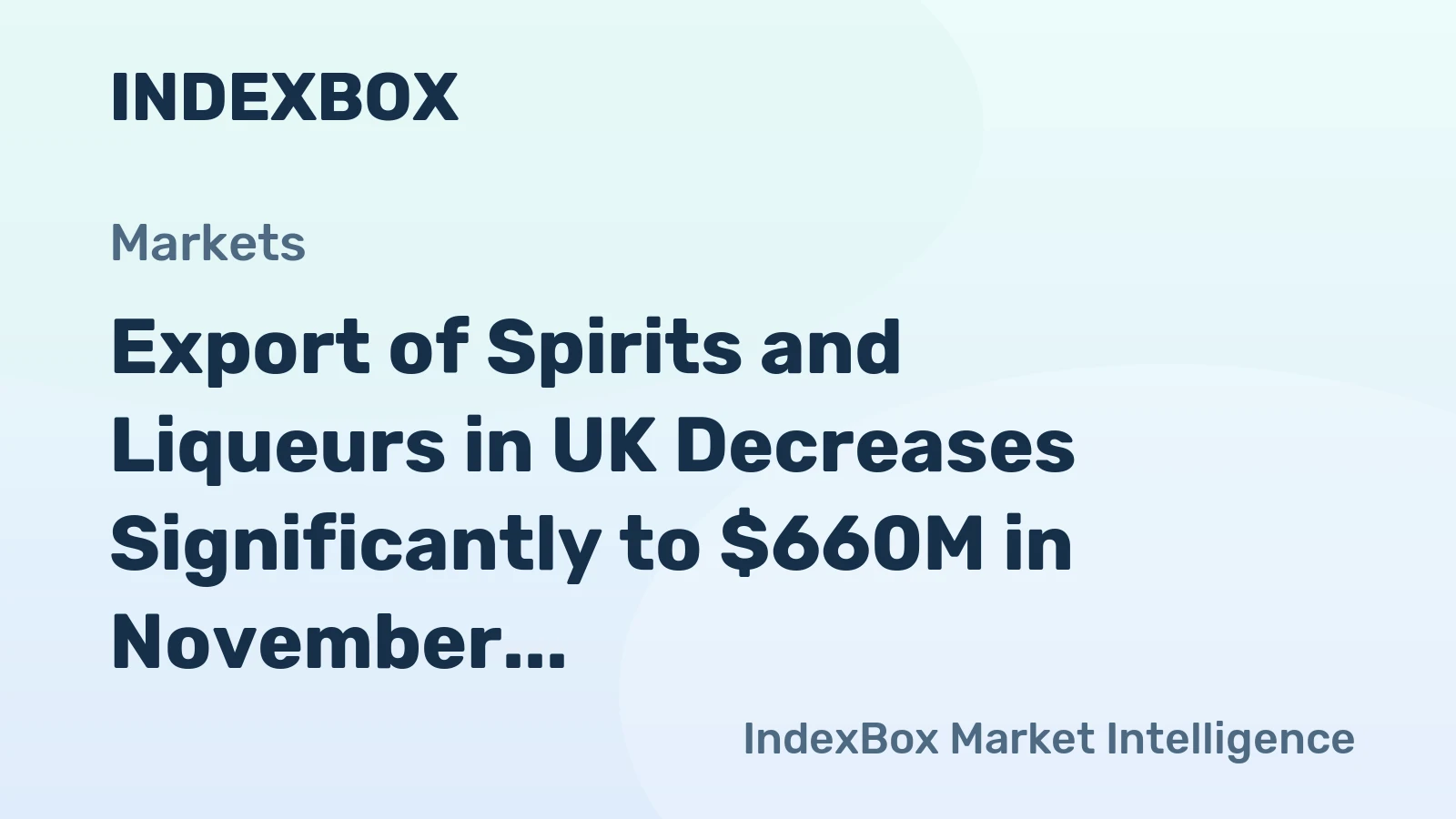 Export of Spirits and Liqueurs in UK Decreases Significantly to $660M in November 2023