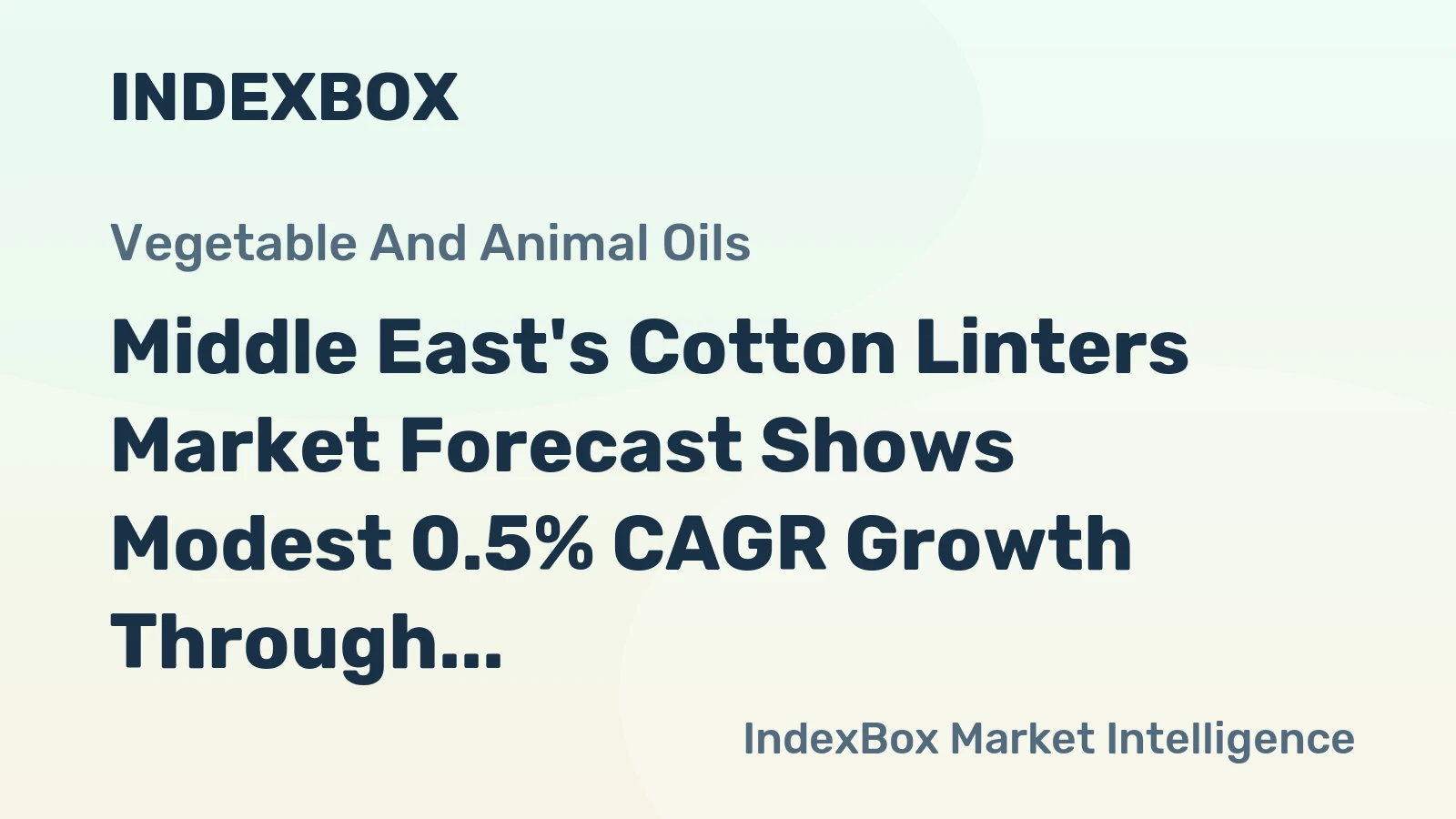 Middle East's Cotton Linters Market Forecast Shows Modest 0.5% CAGR Growth Through 2035