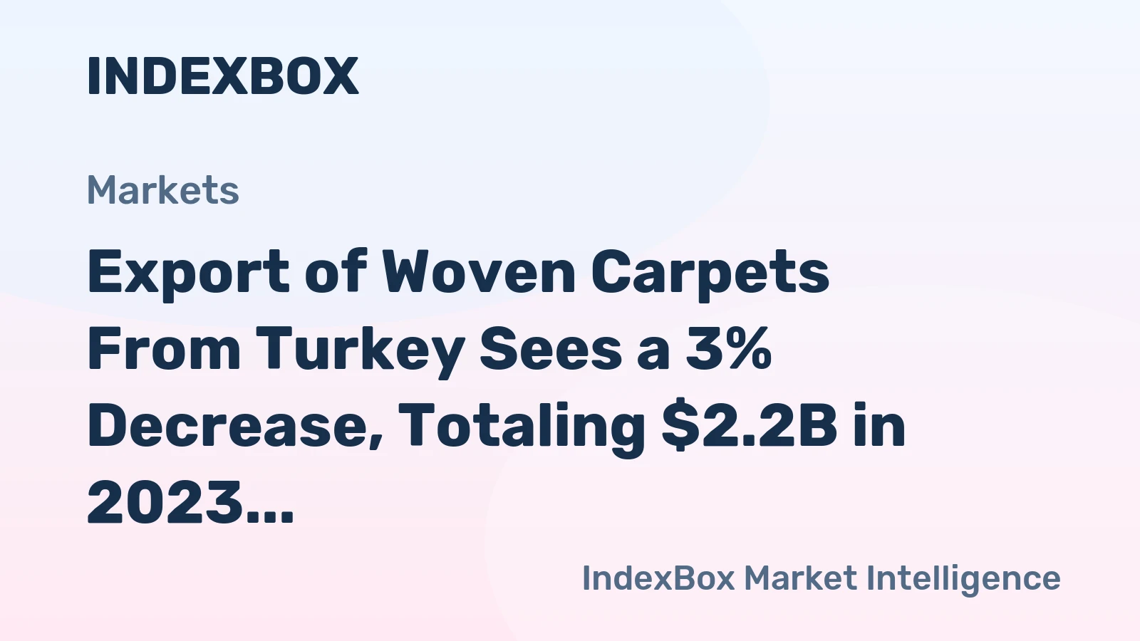 Export of Woven Carpets From Turkey Sees a 3% Decrease, Totaling $2.2B in 2023.