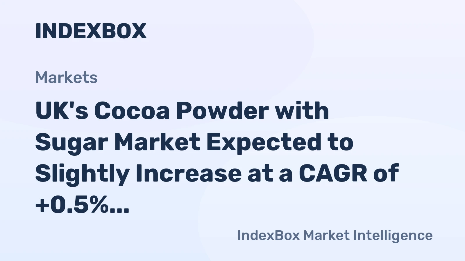 UK's Cocoa Powder with Sugar Market Expected to Slightly Increase at a CAGR of +0.5% Over the Next Decade