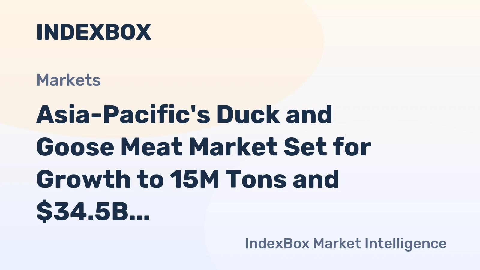 Asia-Pacific's Duck and Goose Meat Market Set for Growth to 15M Tons and $34.5B by 2035
