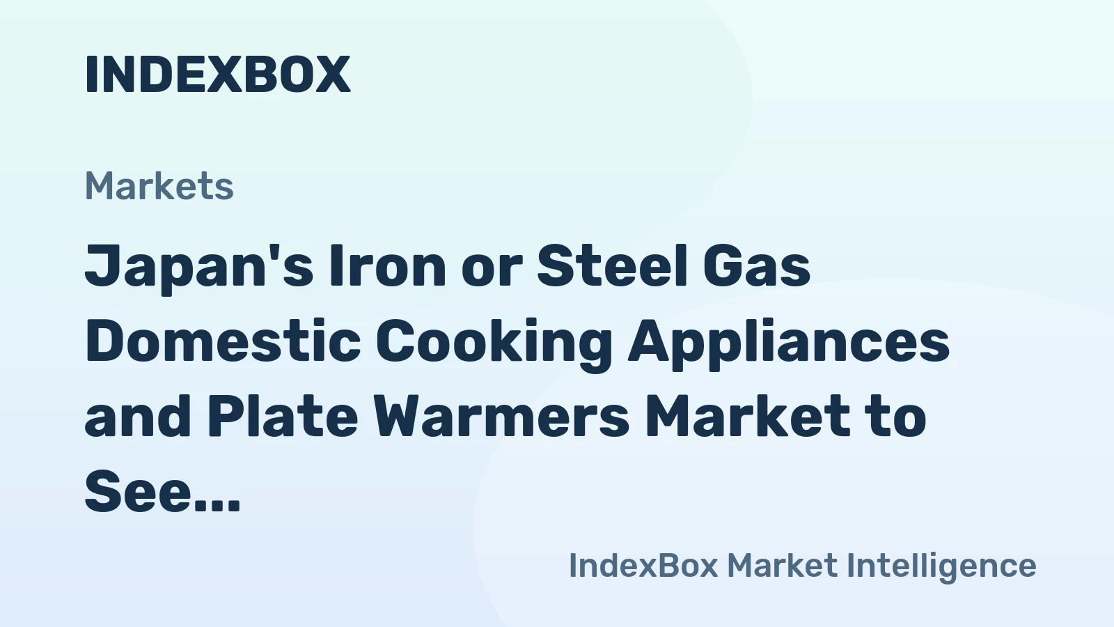 Japan's Iron or Steel Gas Domestic Cooking Appliances and Plate Warmers Market to See Slight Growth with +0.8% CAGR Over Next Decade