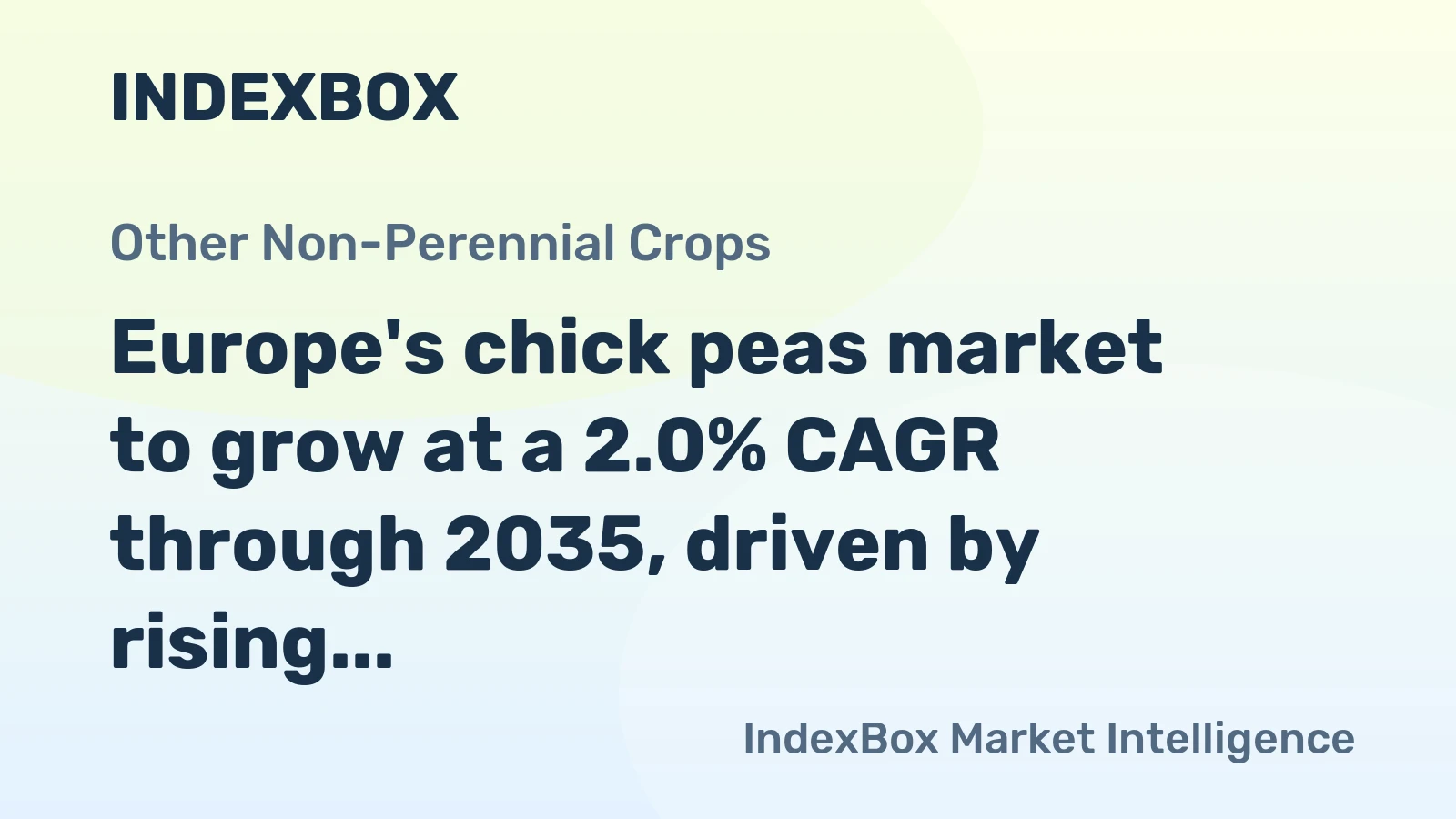 Europe's chick peas market to grow at a 2.0% CAGR through 2035, driven by rising demand, reaching 690K tons.