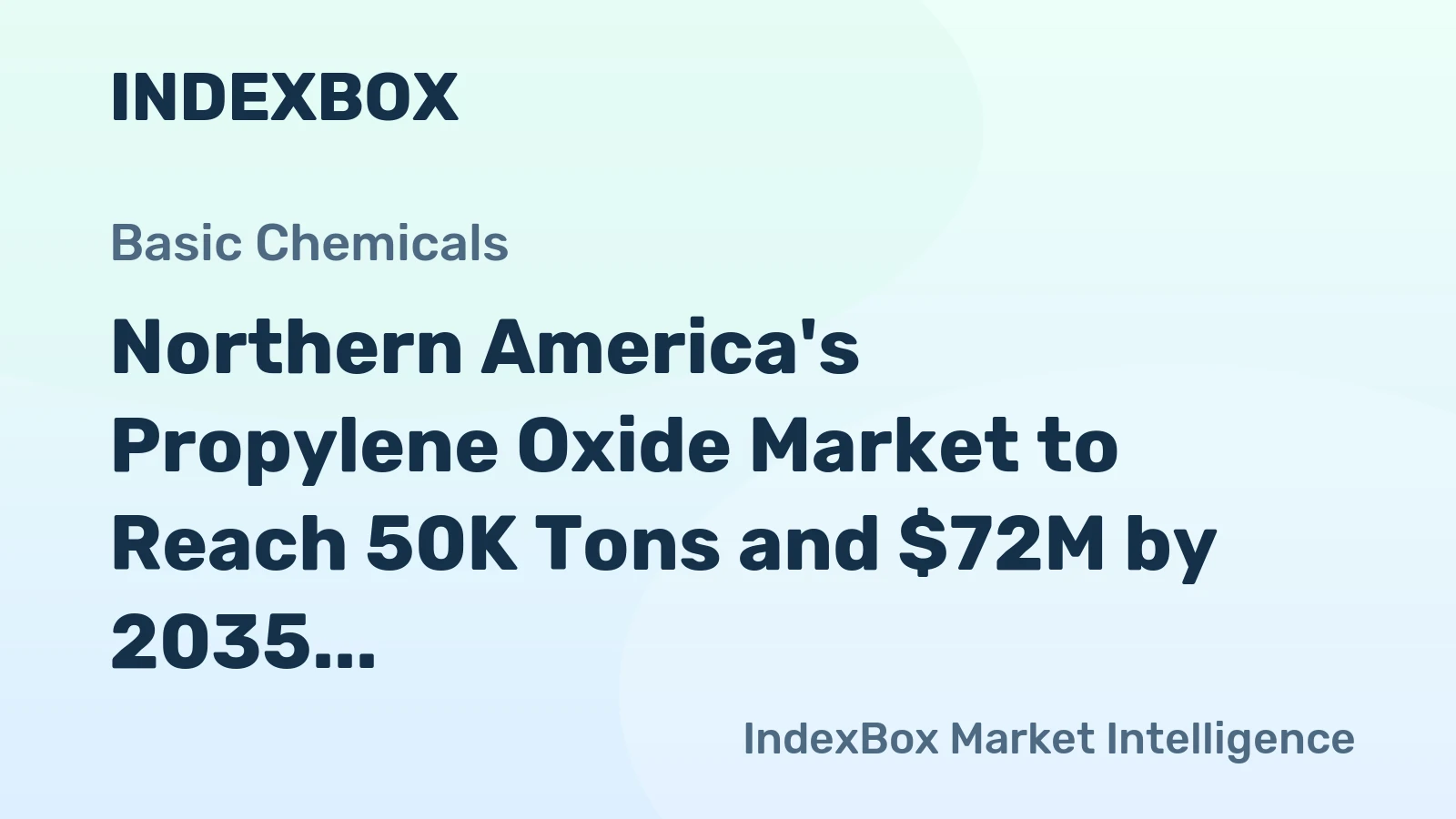 Northern America's Propylene Oxide Market to Reach 50K Tons and $72M by 2035, Driven by Rising Demand