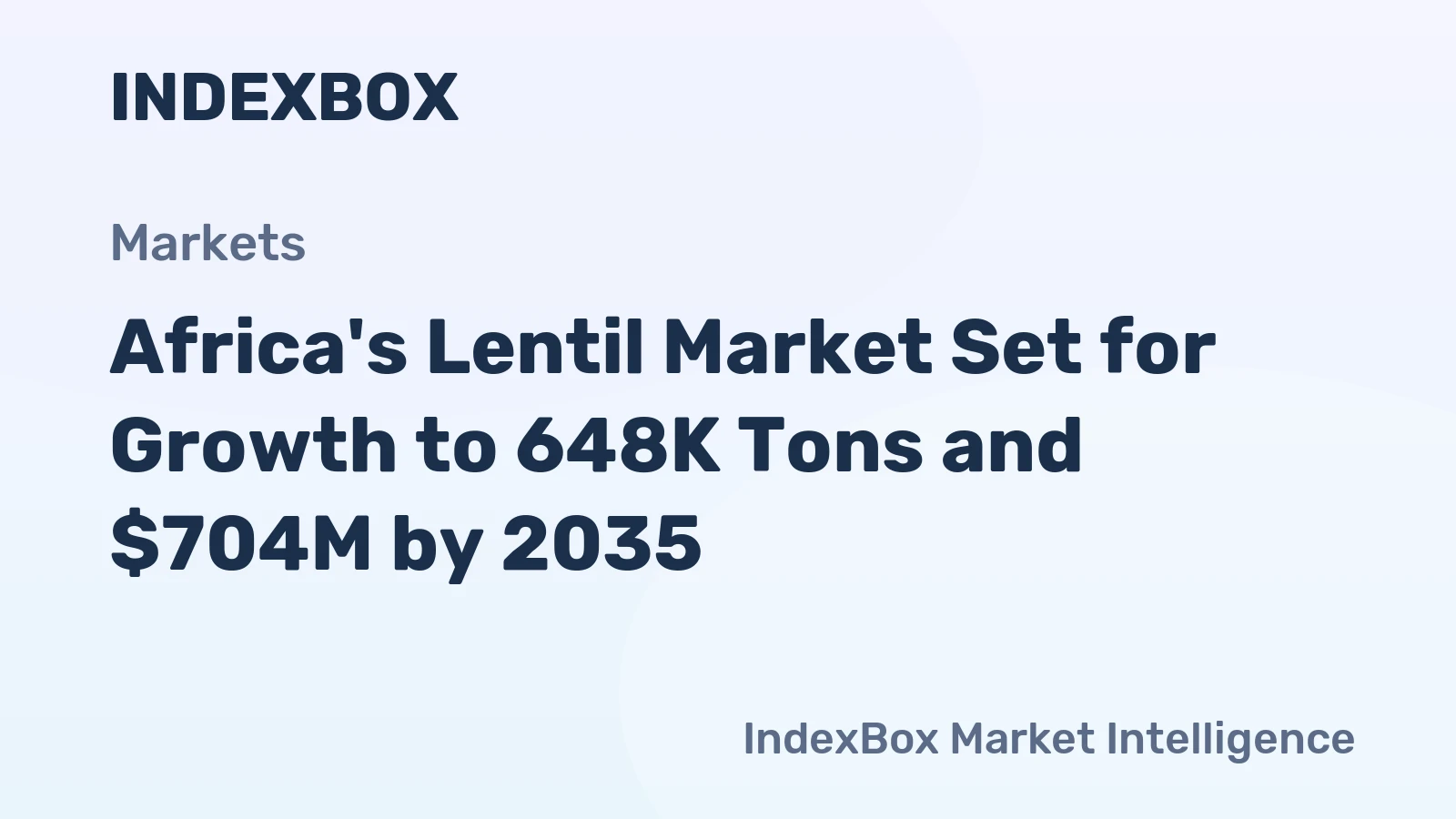 Africa's Lentil Market Set for Growth to 648K Tons and $704M by 2035