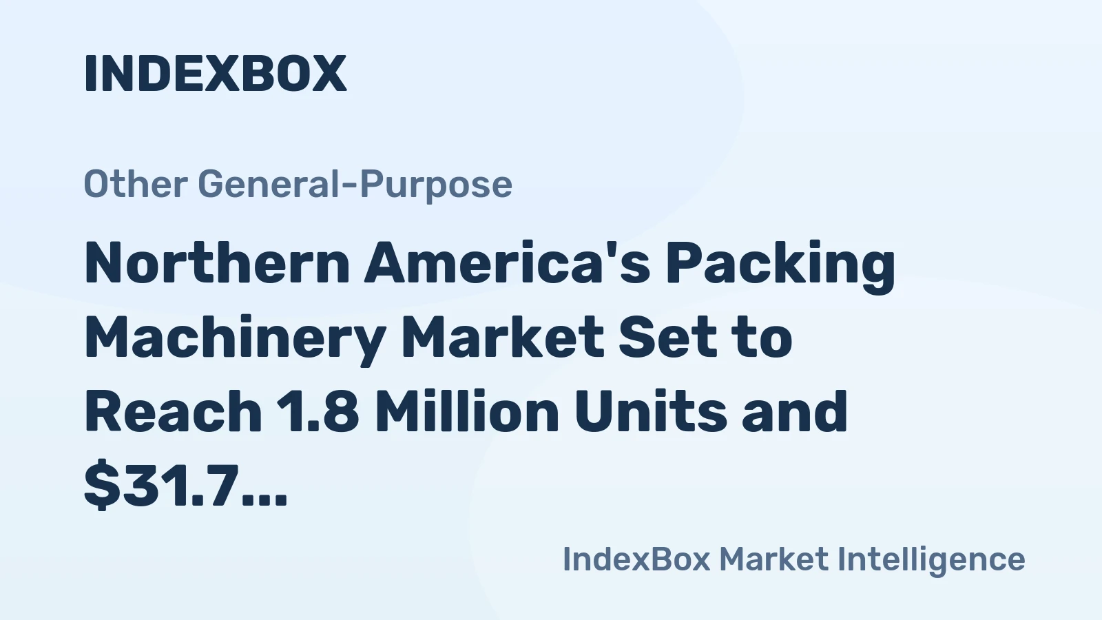 Northern America's Packing Machinery Market Set to Reach 1.8 Million Units and $31.7 Billion