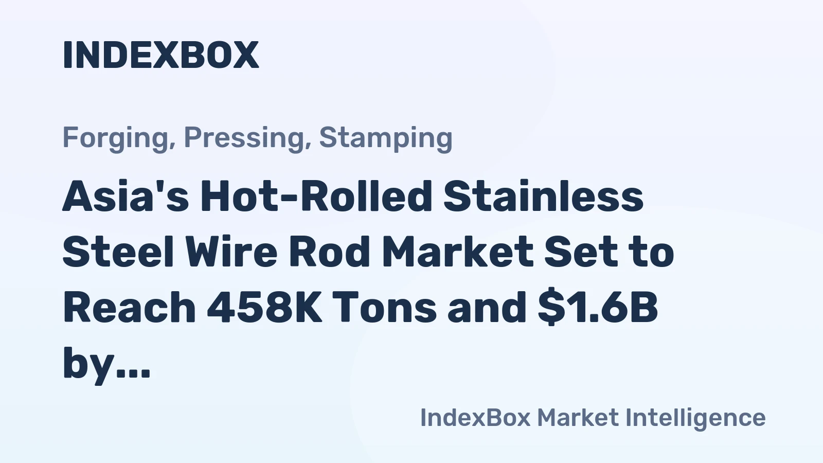 Asia's Hot-Rolled Stainless Steel Wire Rod Market Set to Reach 458K Tons and $1.6B by 2035