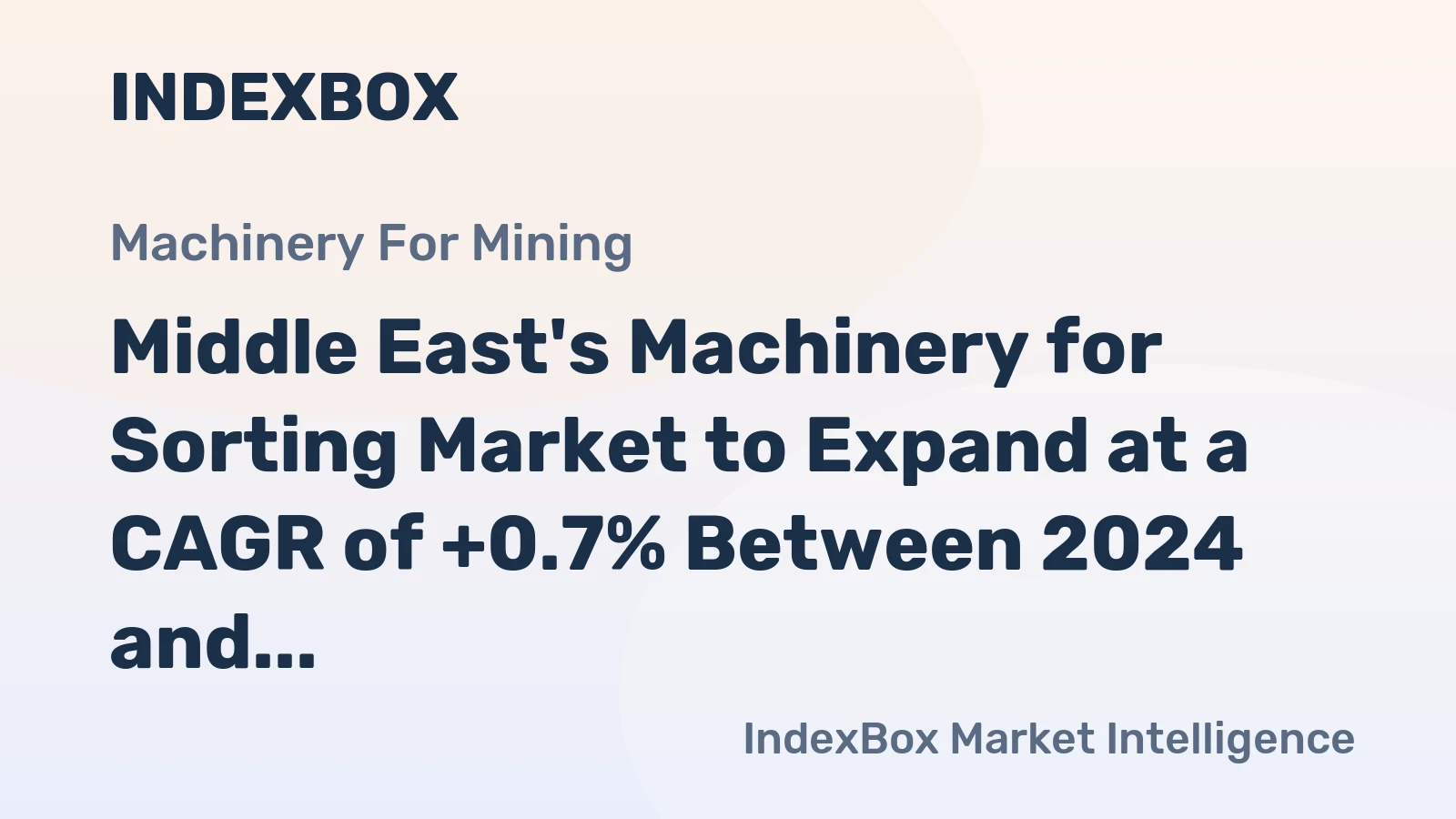 Middle East's Machinery for Sorting Market to Expand at a CAGR of +0.7% Between 2024 and 2035