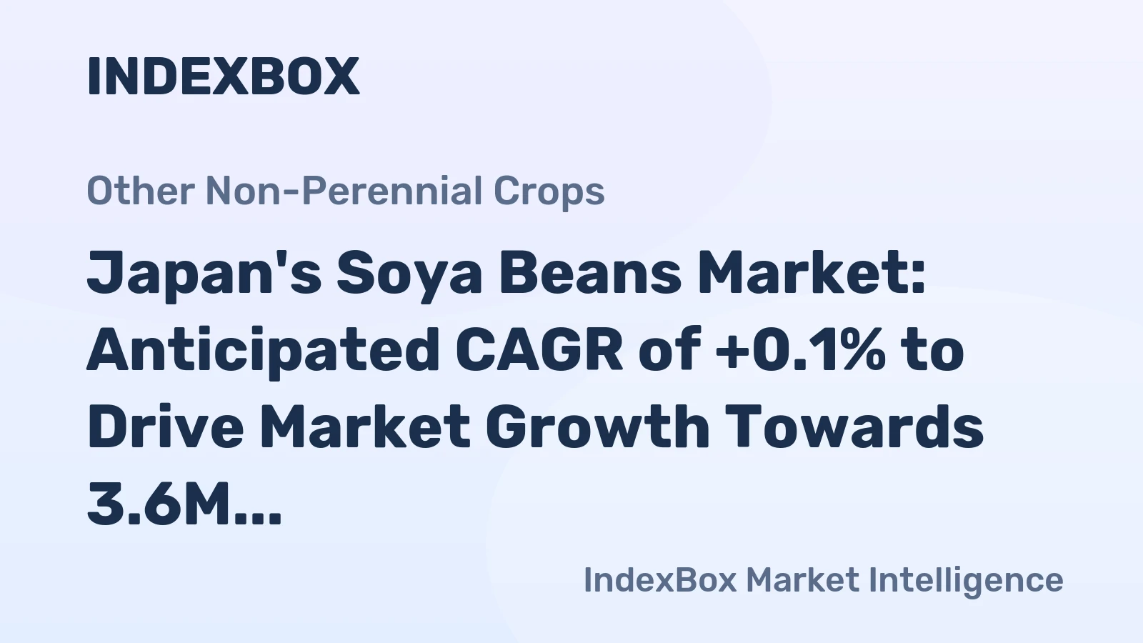 Japan's Soya Beans Market: Anticipated CAGR of +0.1% to Drive Market Growth Towards 3.6M tons by 2035