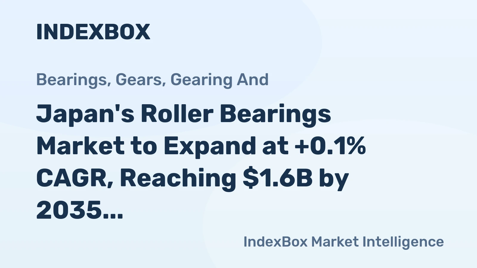Japan's Roller Bearings Market to Expand at +0.1% CAGR, Reaching $1.6B by 2035
