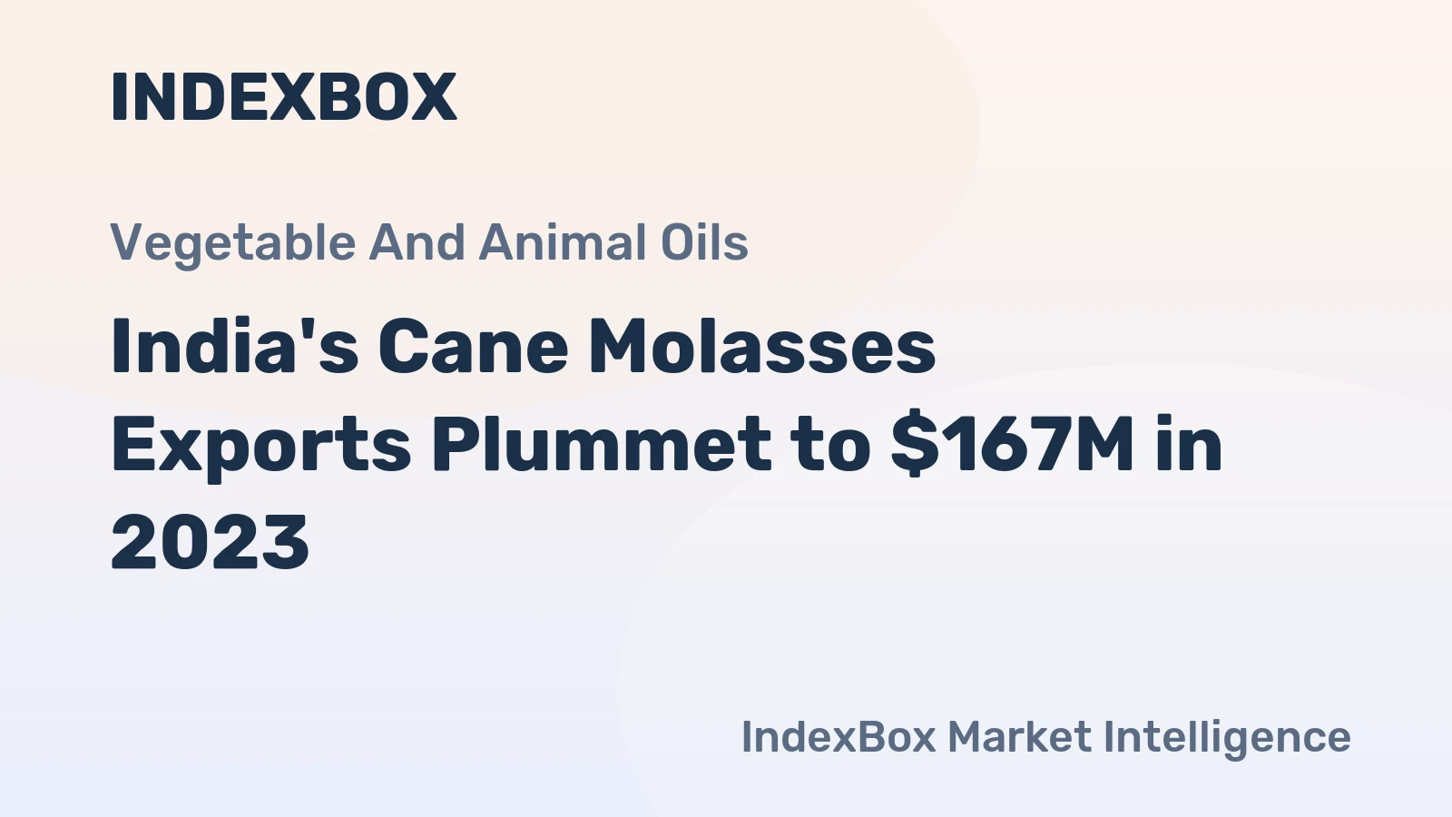India's Cane Molasses Exports Plummet to $167M in 2023