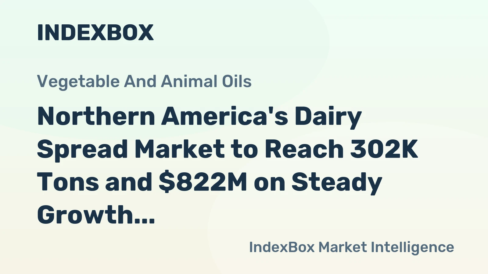 Northern America's Dairy Spread Market to Reach 302K Tons and $822M on Steady Growth