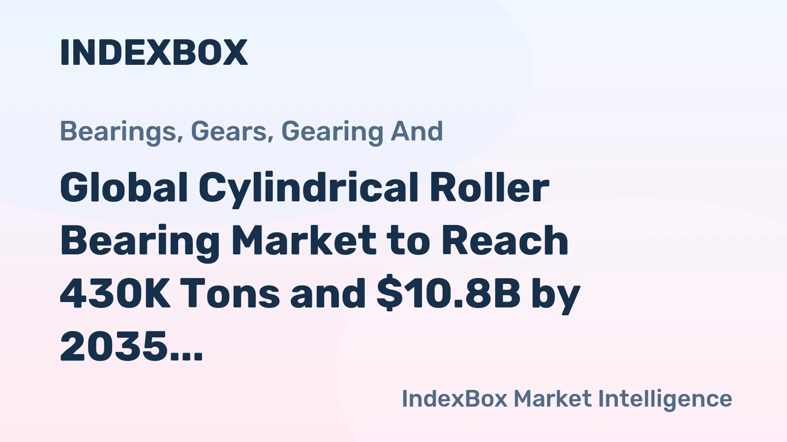 Global Cylindrical Roller Bearing Market to Reach 430K Tons and $10.8B by 2035