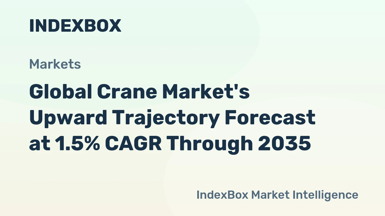 Global Crane Market's Upward Trajectory Forecast at 1.5% CAGR Through 2035