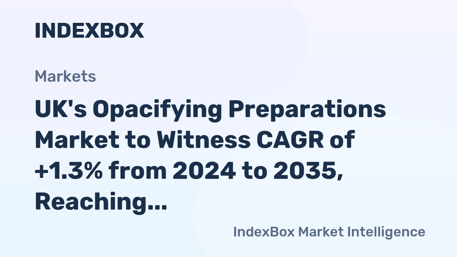 UK's Opacifying Preparations Market to Witness CAGR of +1.3% from 2024 to 2035, Reaching $3.8B