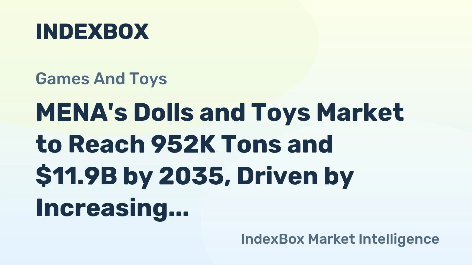MENA's Dolls and Toys Market to Reach 952K Tons and $11.9B by 2035, Driven by Increasing Demand
