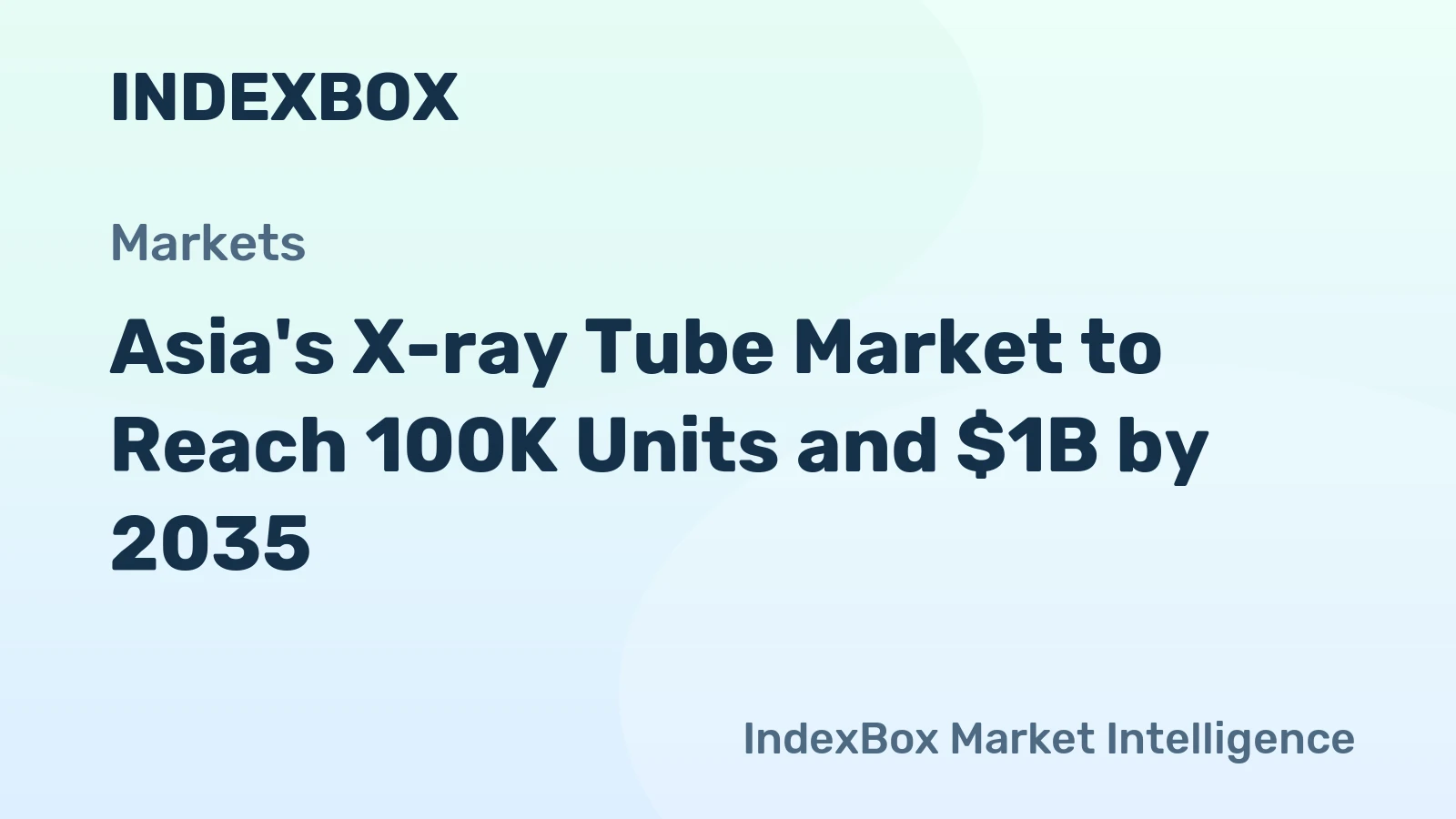 Asia's X-ray Tube Market to Reach 100K Units and $1B by 2035