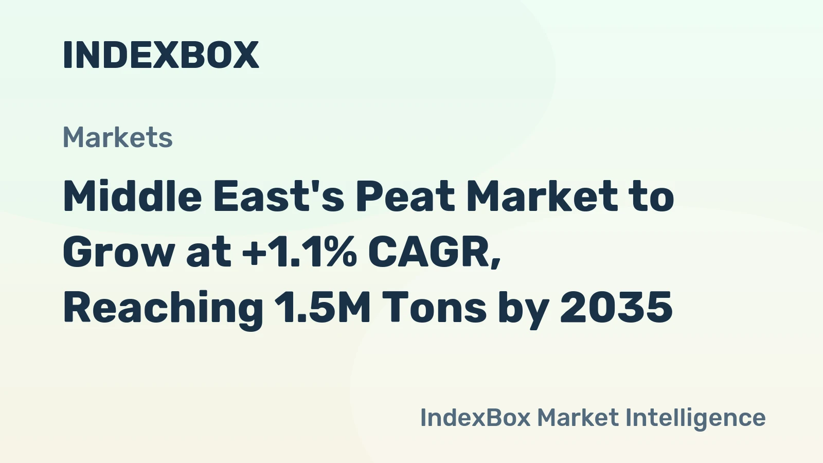 Middle East's Peat Market to Grow at +1.1% CAGR, Reaching 1.5M Tons by 2035