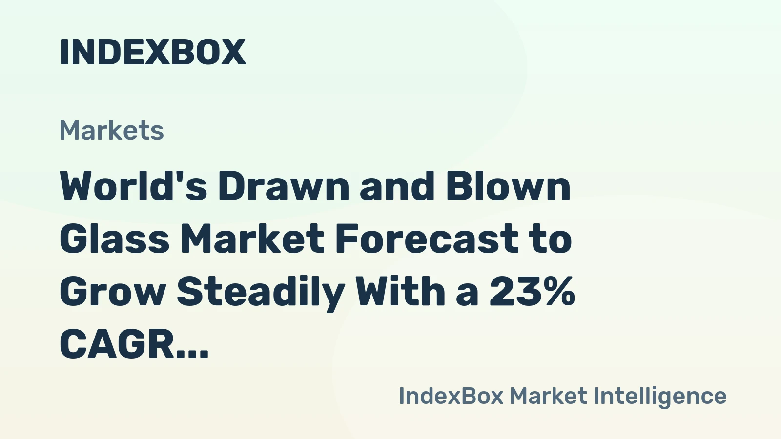 World's Drawn and Blown Glass Market Forecast to Grow Steadily With a 23% CAGR Through 2035