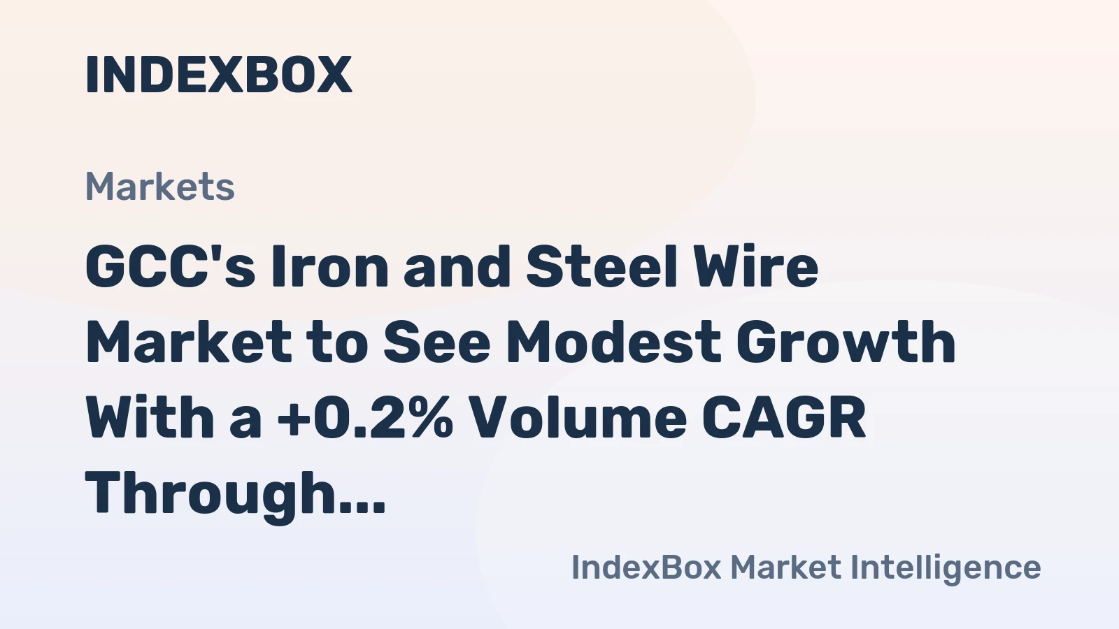 GCC's Iron and Steel Wire Market to See Modest Growth With a +0.2% Volume CAGR Through 2035