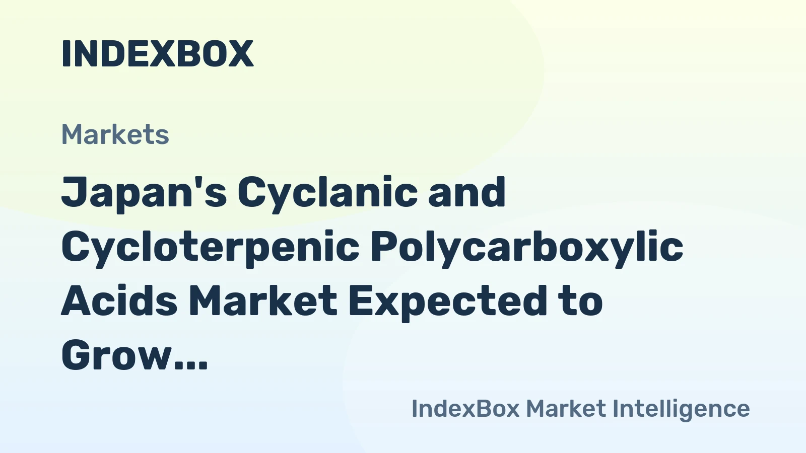 Japan's Cyclanic and Cycloterpenic Polycarboxylic Acids Market Expected to Grow with +0.4% CAGR