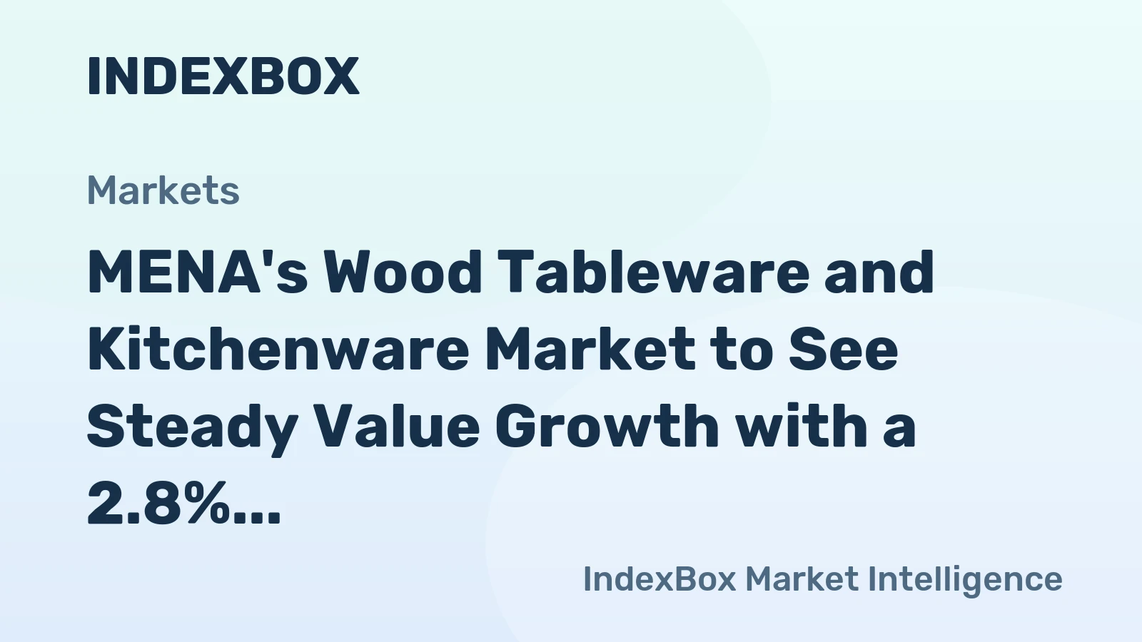 MENA's Wood Tableware and Kitchenware Market to See Steady Value Growth with a 2.8% CAGR Through 2035