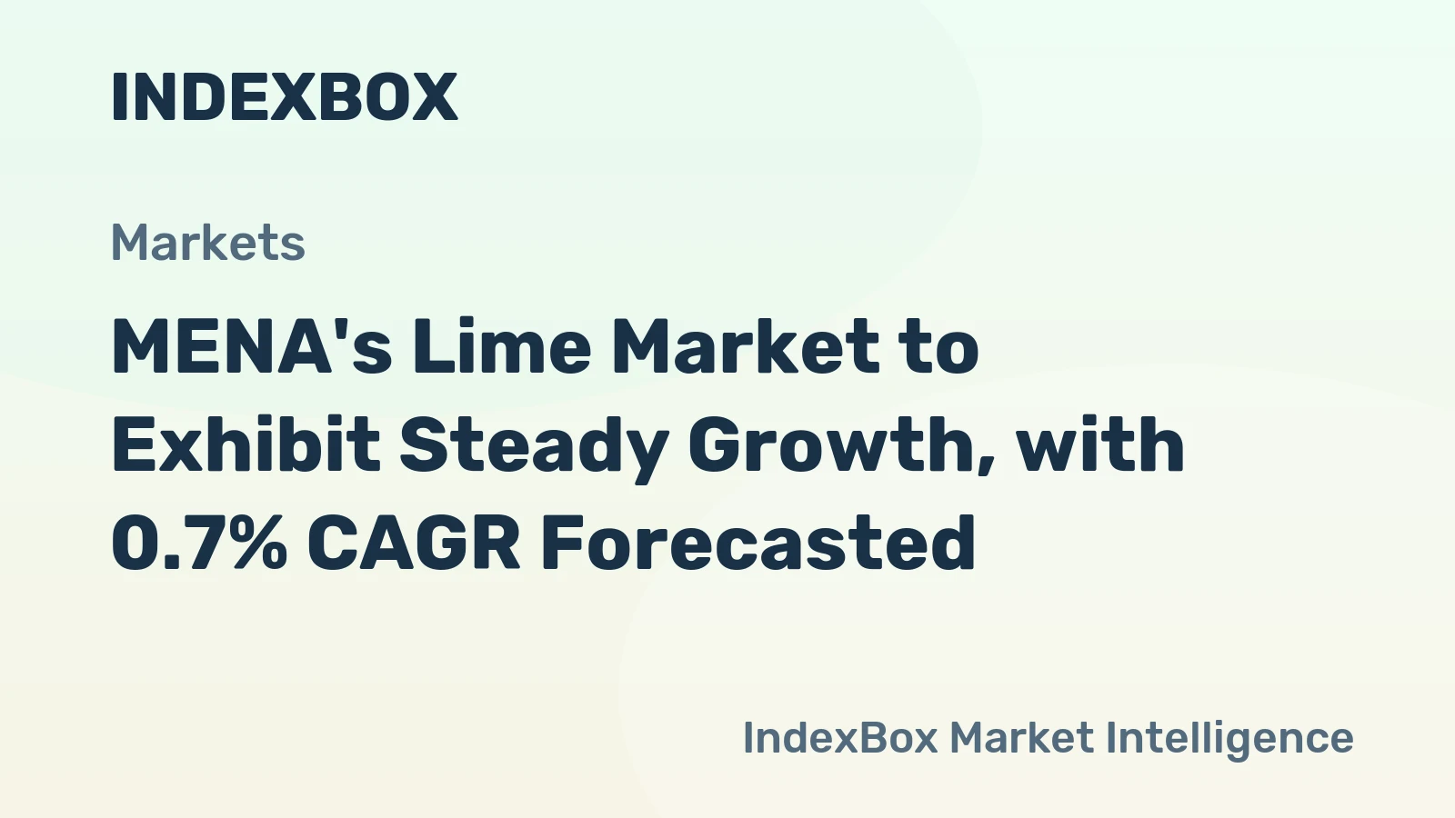 MENA's Lime Market to Exhibit Steady Growth, with 0.7% CAGR Forecasted