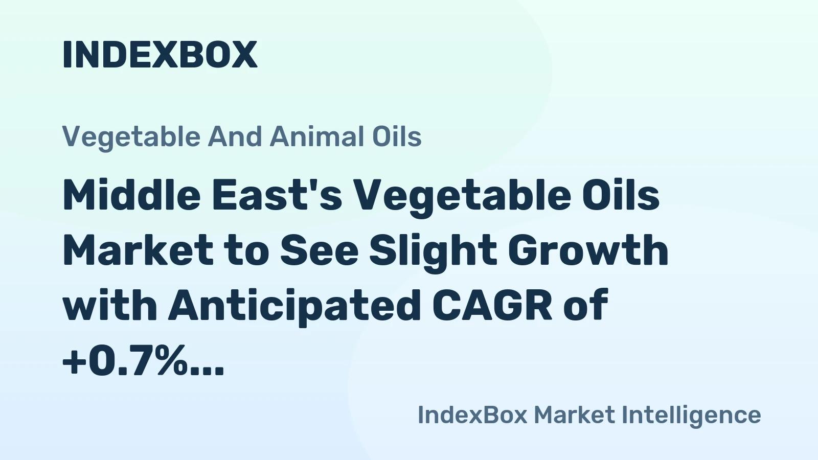 Middle East's Vegetable Oils Market to See Slight Growth with Anticipated CAGR of +0.7%