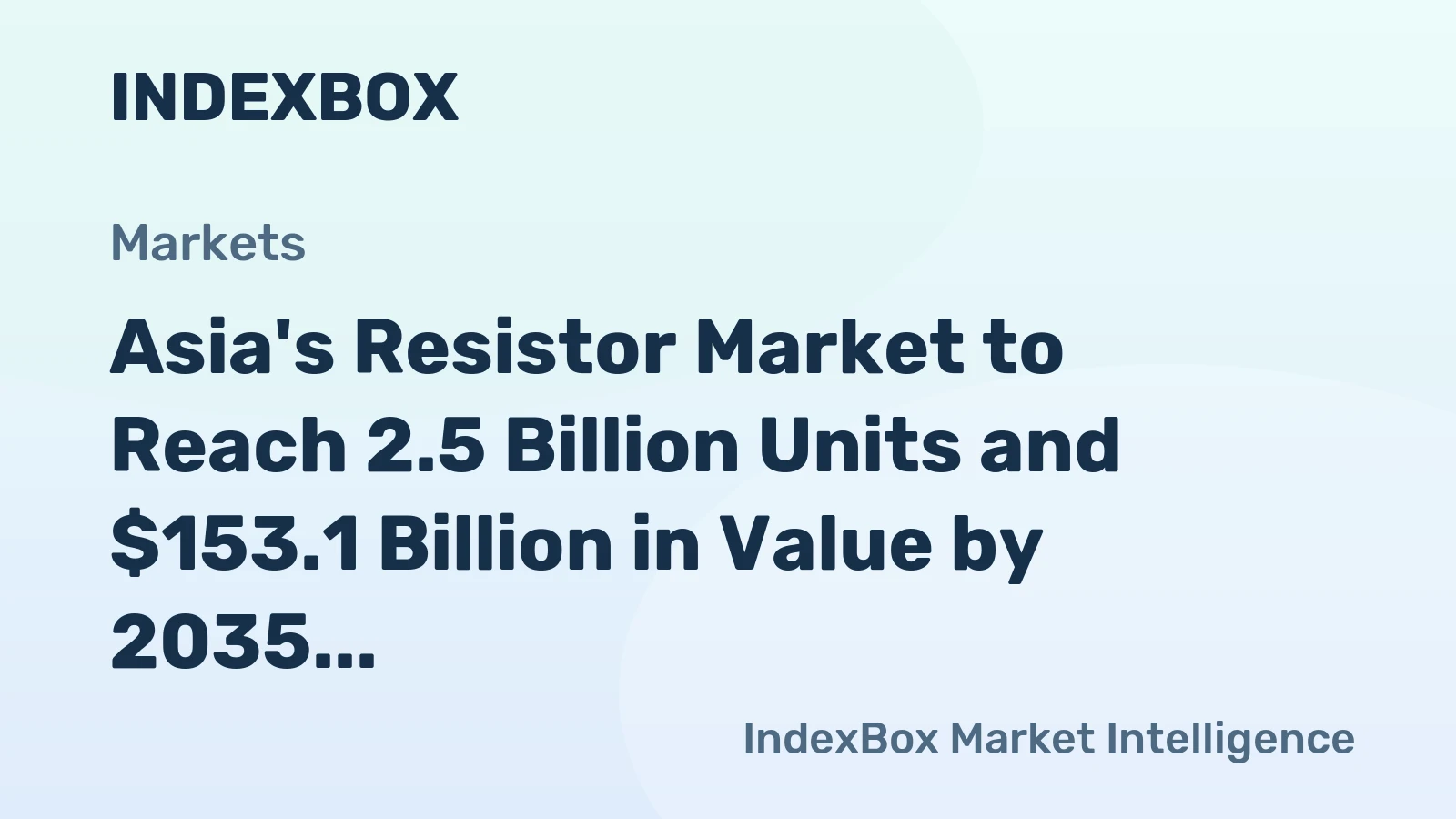 Asia's Resistor Market to Reach 2.5 Billion Units and $153.1 Billion in Value by 2035