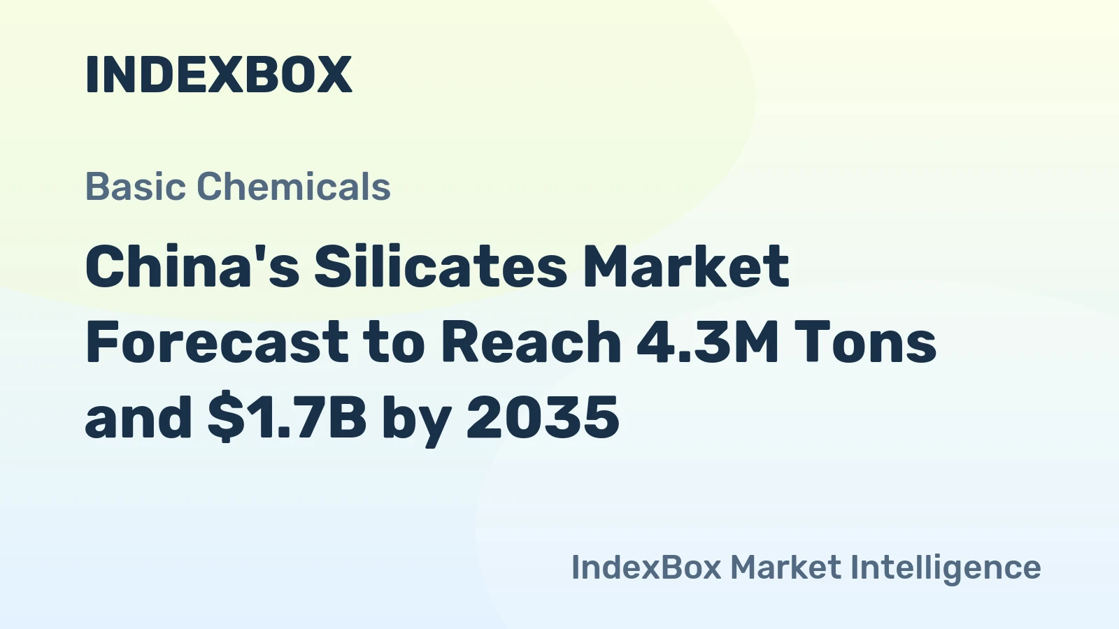 China's Silicates Market Forecast to Reach 4.3M Tons and $1.7B by 2035