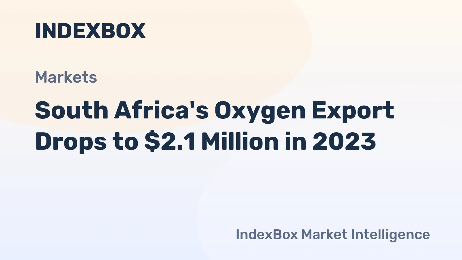 South Africa's Oxygen Export Drops to $2.1 Million in 2023