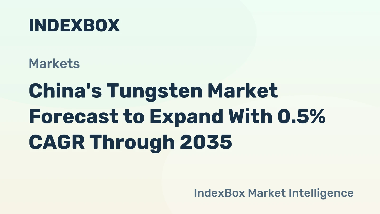 China's Tungsten Market Forecast to Expand With 0.5% CAGR Through 2035