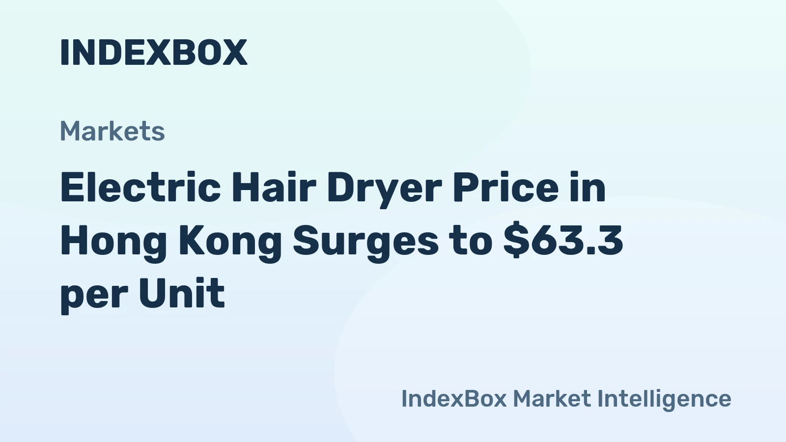 Electric Hair Dryer Price in Hong Kong Surges to $63.3 per Unit