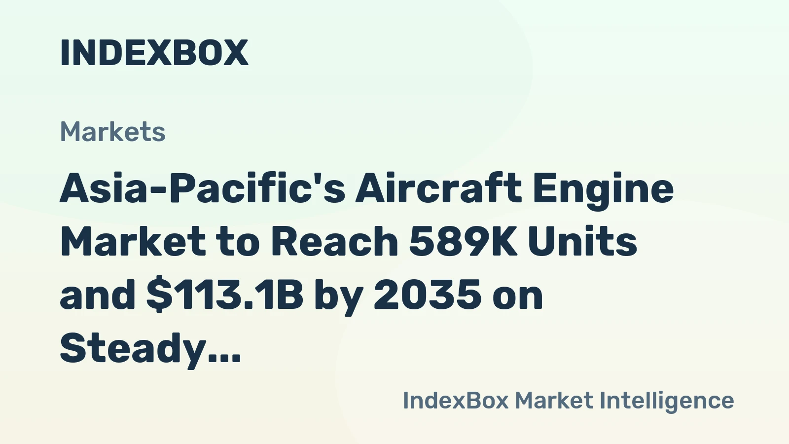 Asia-Pacific's Aircraft Engine Market to Reach 589K Units and $113.1B by 2035 on Steady Growth