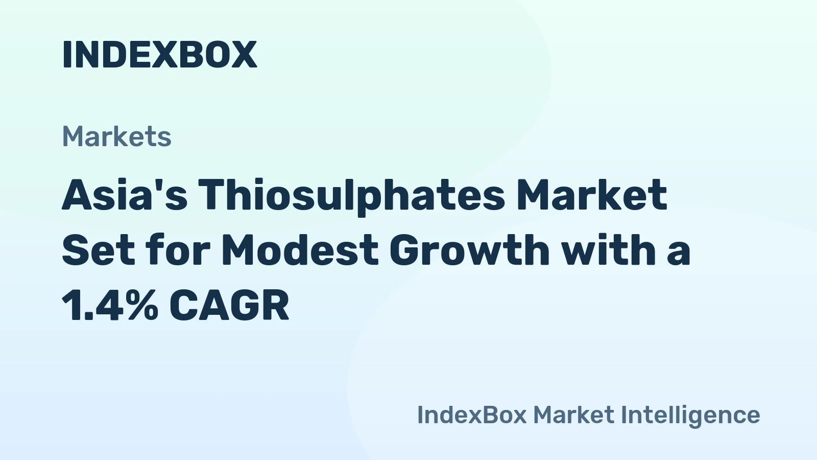 Asia's Thiosulphates Market Set for Modest Growth with a 1.4% CAGR