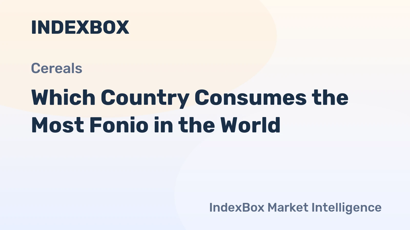 Which Country Consumes the Most Fonio in the World?