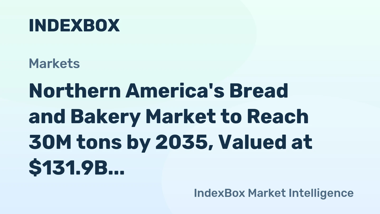 Northern America's Bread and Bakery Market to Reach 30M tons by 2035, Valued at $131.9B