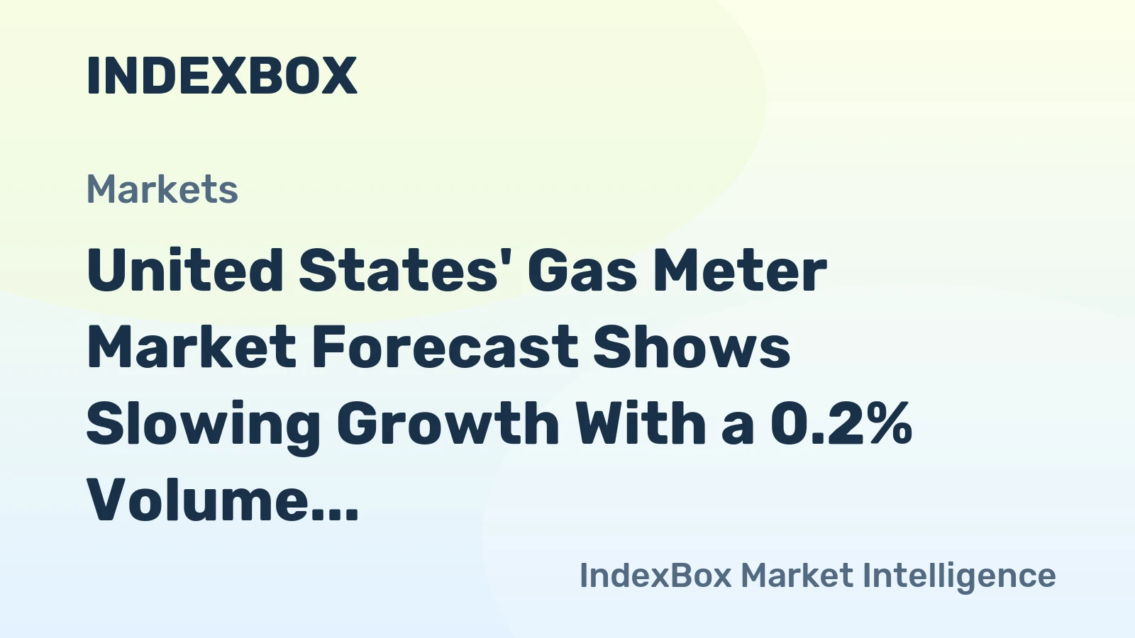 United States' Gas Meter Market Forecast Shows Slowing Growth With a 0.2% Volume CAGR Through 2035