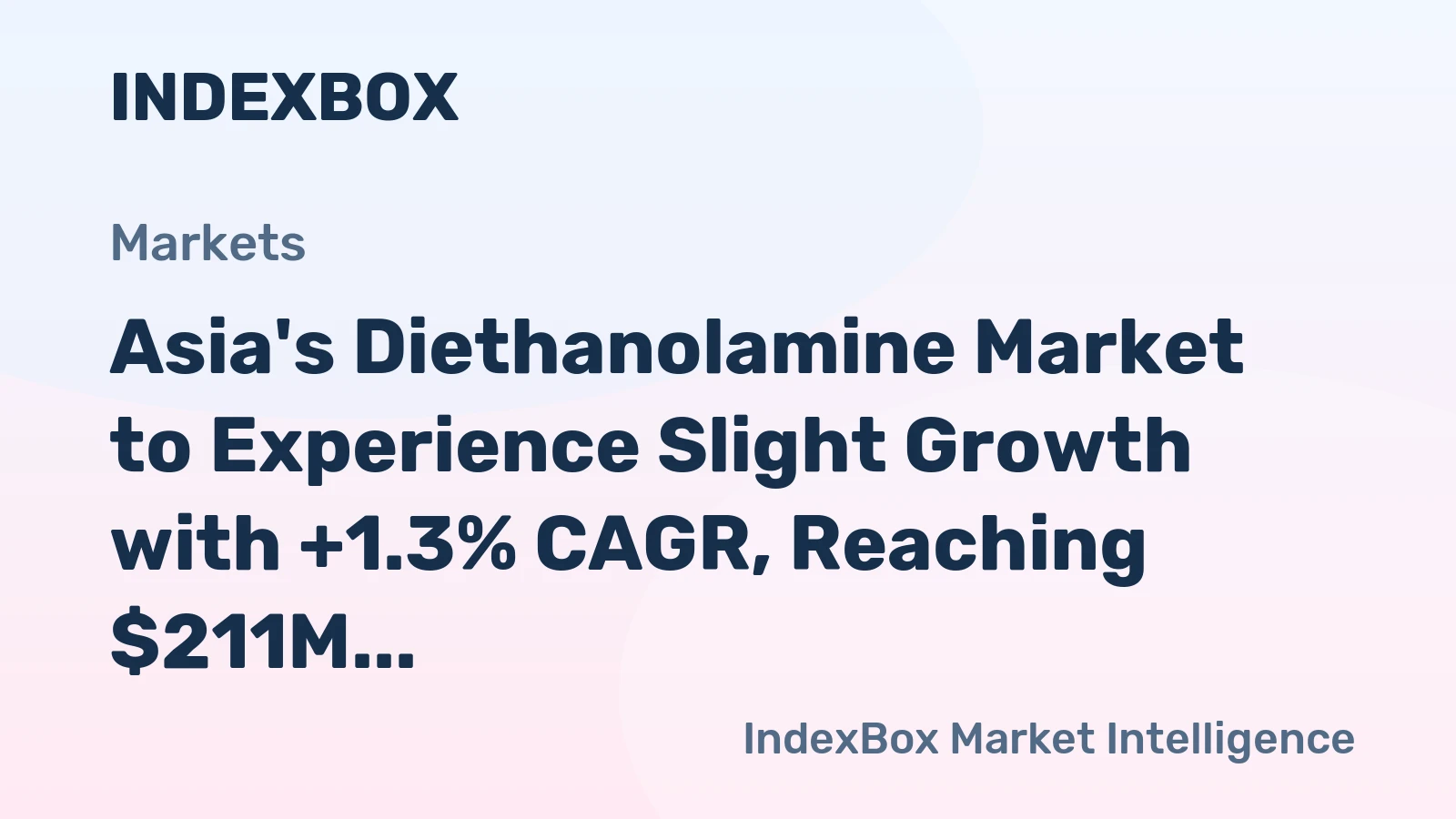 Asia's Diethanolamine Market to Experience Slight Growth with +1.3% CAGR, Reaching $211M by 2035