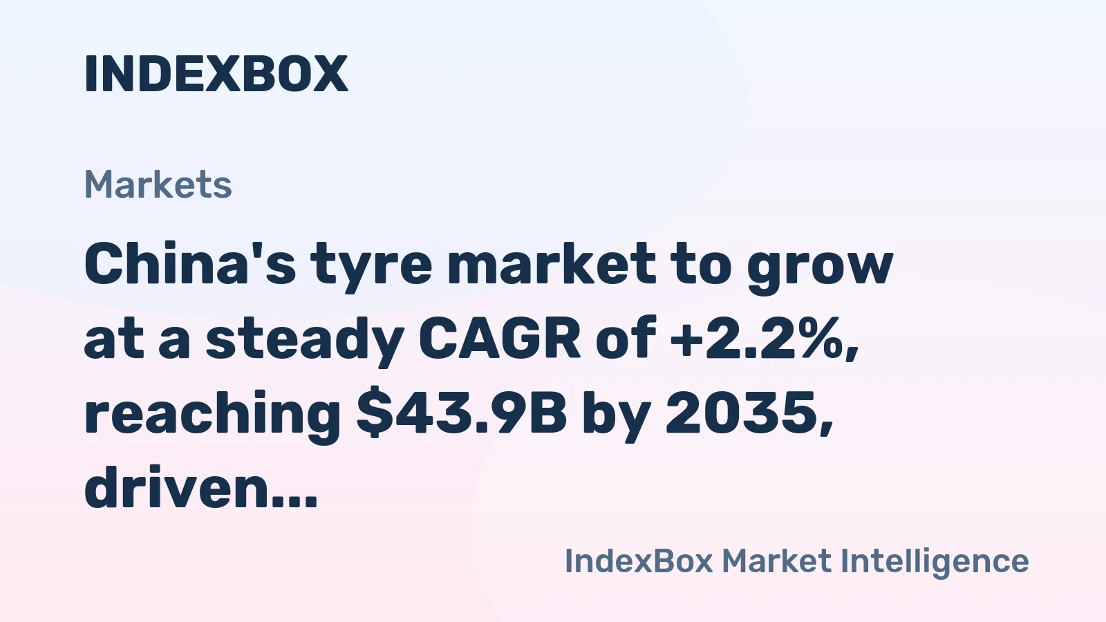 China's tyre market to grow at a steady CAGR of +2.2%, reaching $43.9B by 2035, driven by increasing domestic demand.