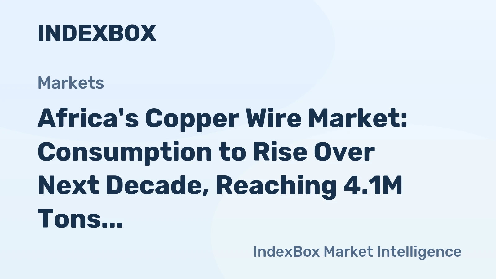 Africa's Copper Wire Market: Consumption to Rise Over Next Decade, Reaching 4.1M Tons and $35B by 2035