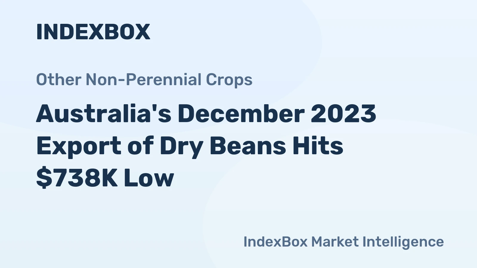 Australia's December 2023 Export of Dry Beans Hits $738K Low