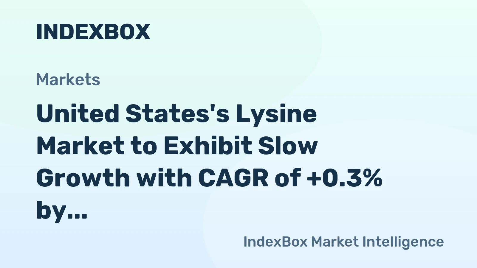 United States's Lysine Market to Exhibit Slow Growth with CAGR of +0.3% by 2035