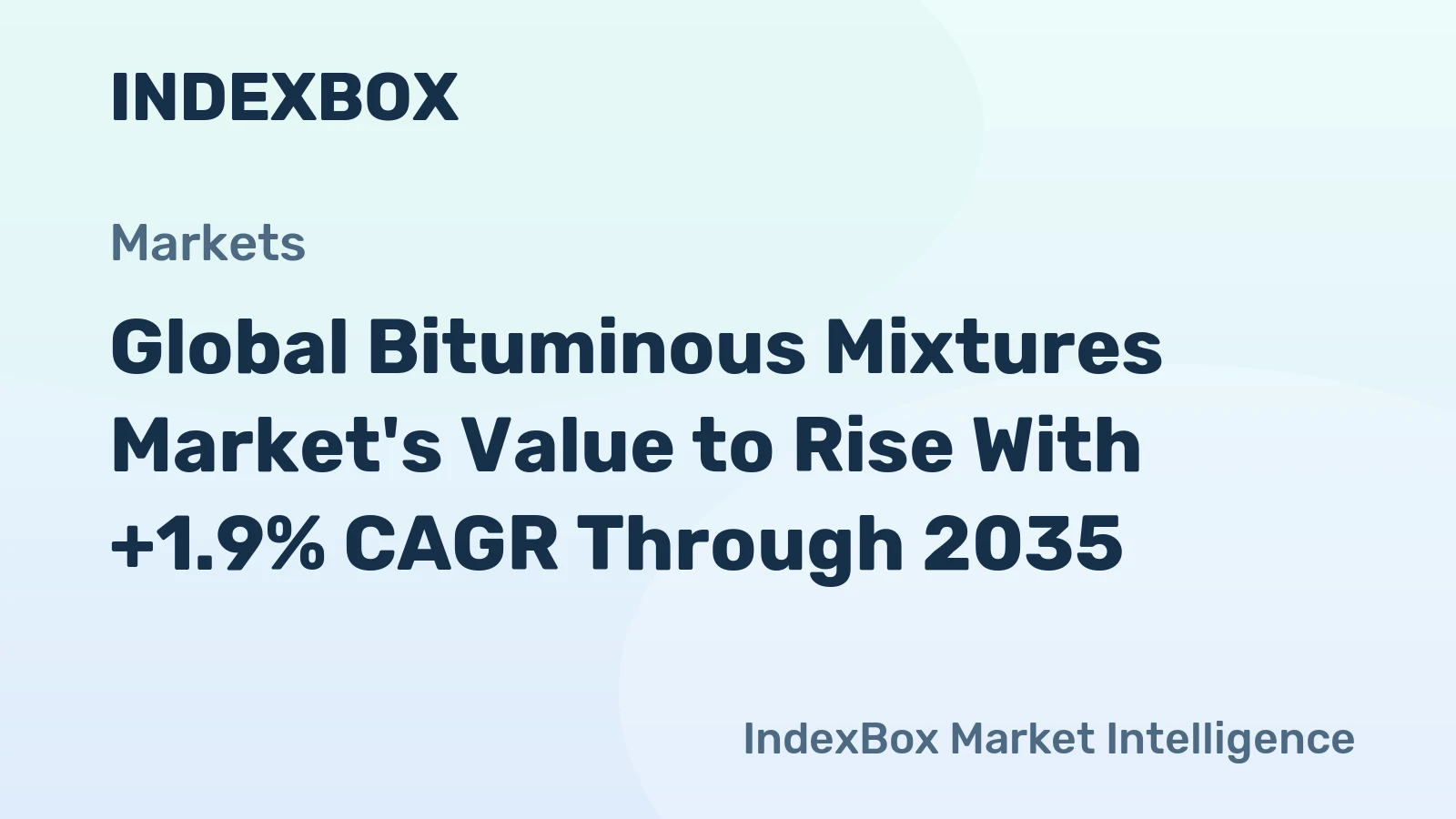 Global Bituminous Mixtures Market's Value to Rise With +1.9% CAGR Through 2035