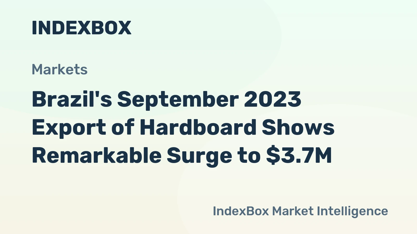 Brazil's September 2023 Export of Hardboard Shows Remarkable Surge to $3.7M