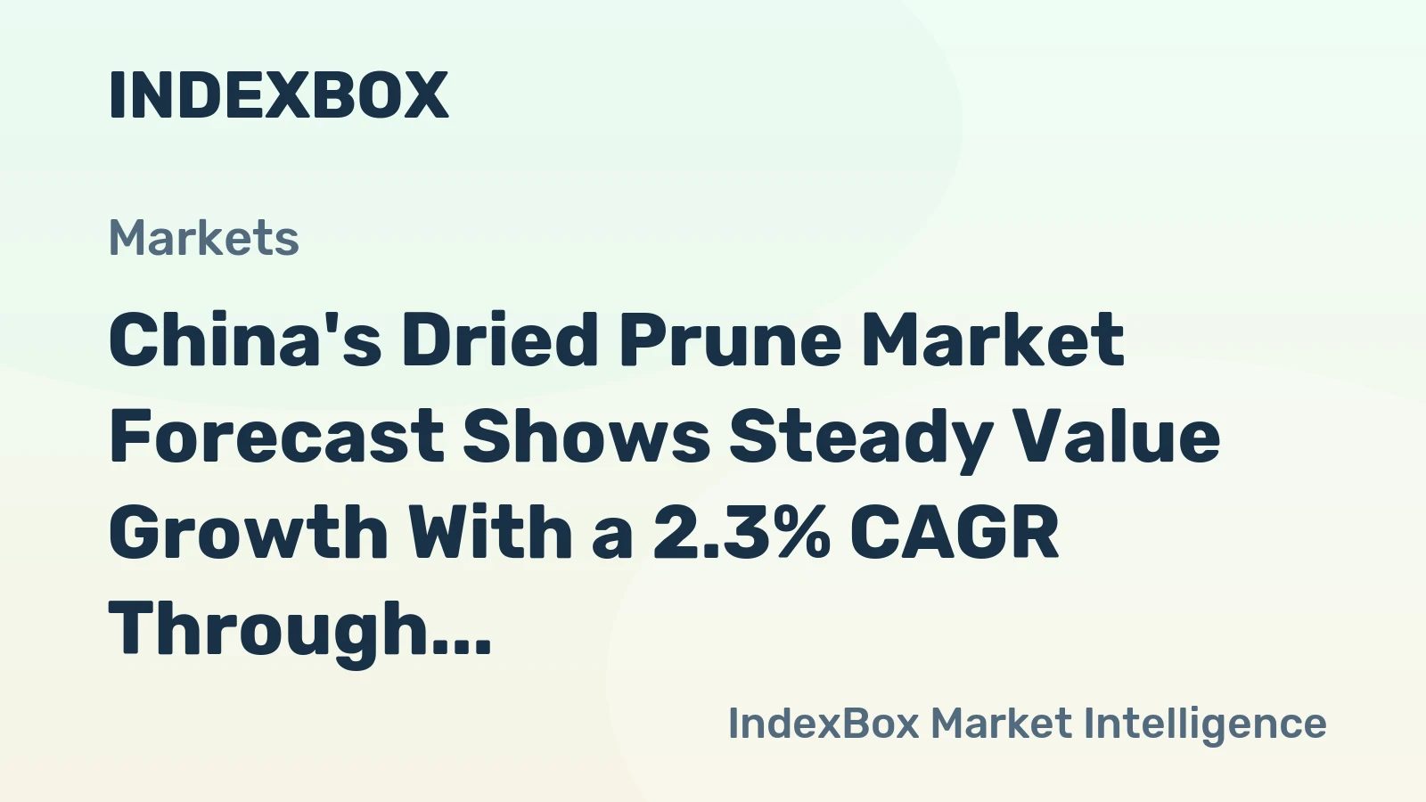 China's Dried Prune Market Forecast Shows Steady Value Growth With a 2.3% CAGR Through 2035