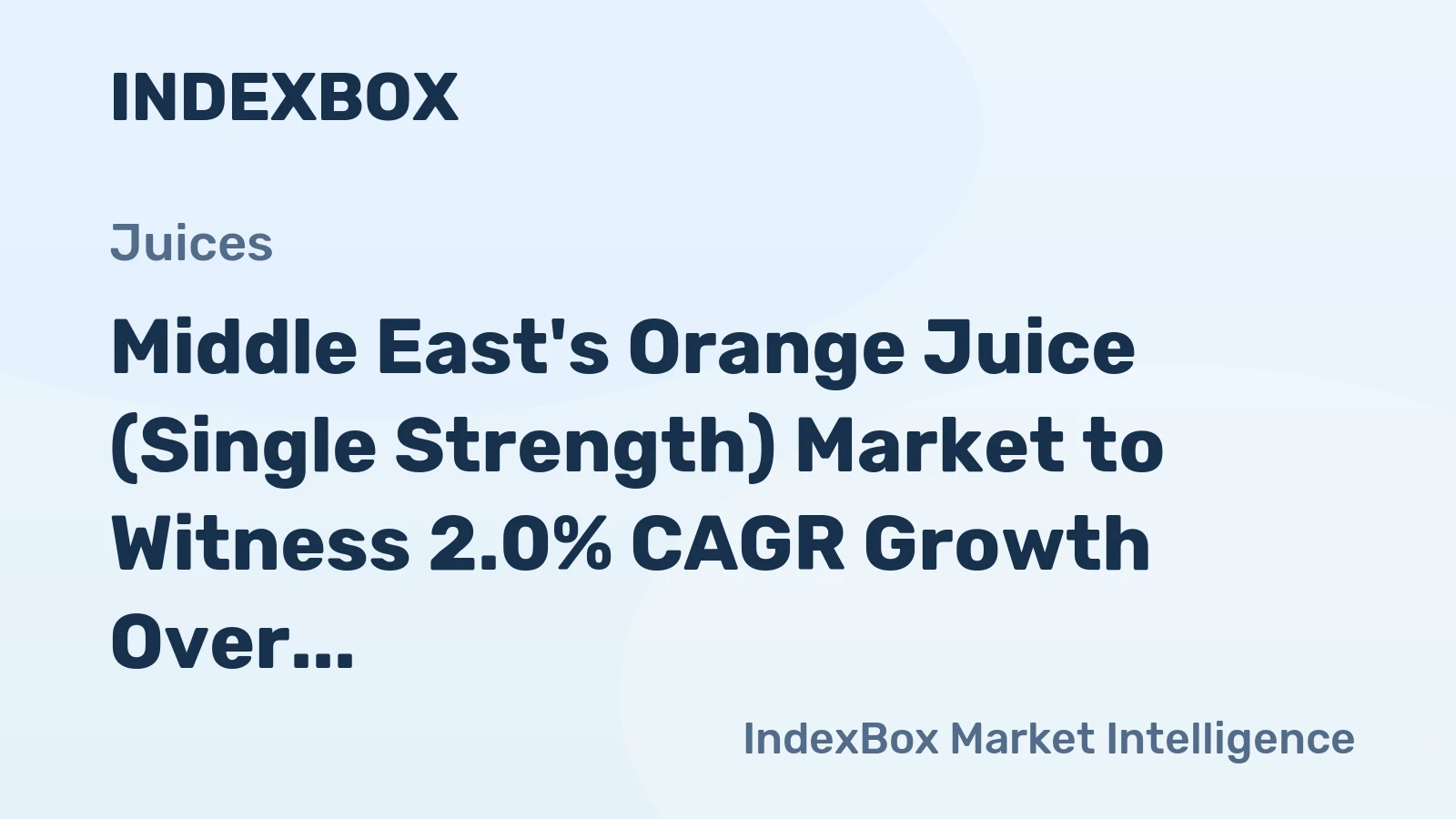Middle East's Orange Juice (Single Strength) Market to Witness 2.0% CAGR Growth Over Next Decade