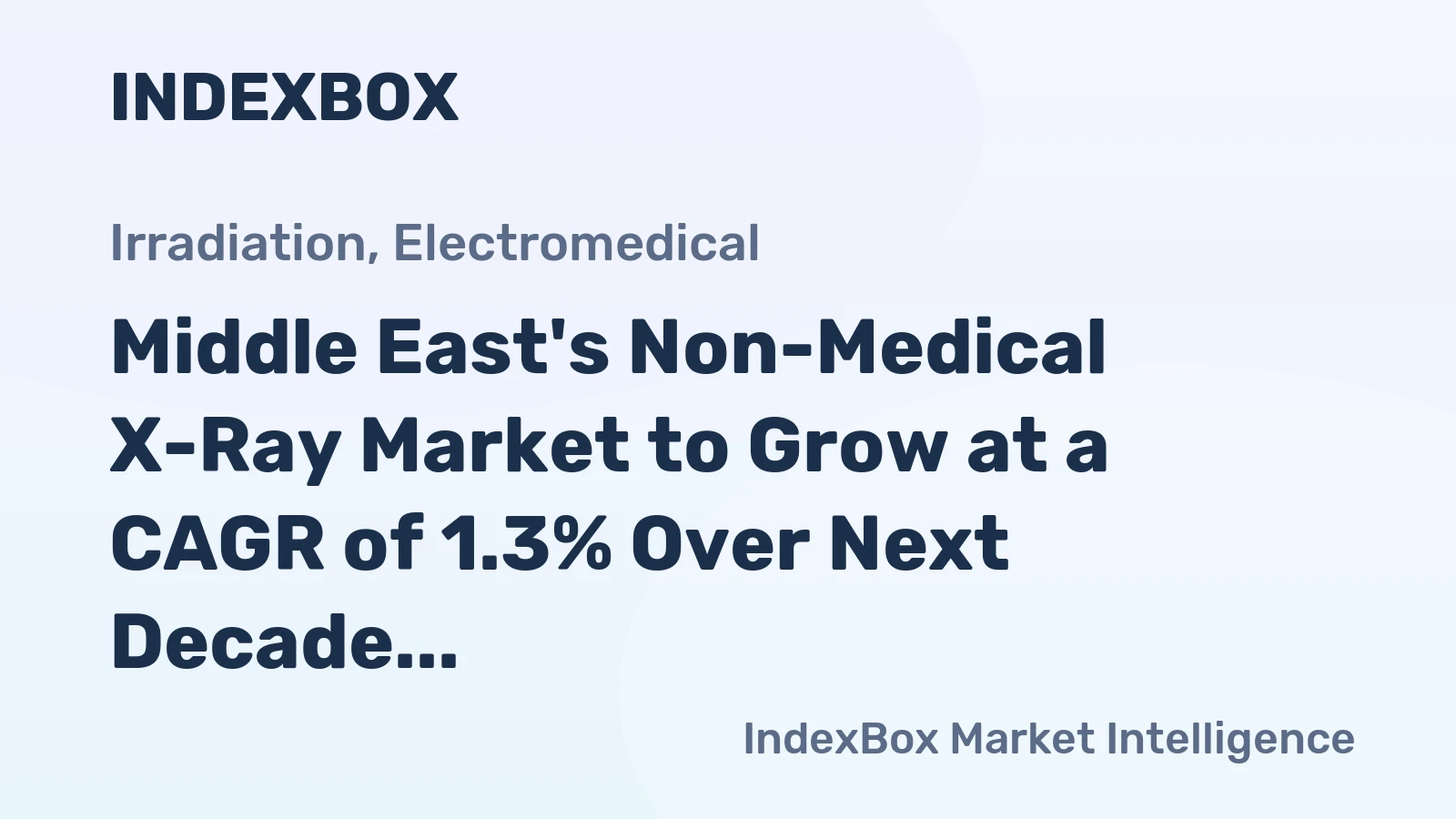 Middle East's Non-Medical X-Ray Market to Grow at a CAGR of 1.3% Over Next Decade
